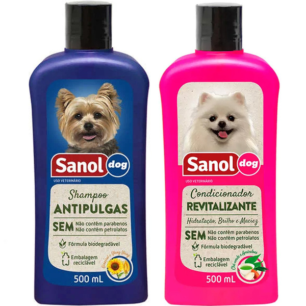 Kit Banho Para Cachorro: Shampoo Anti Pulgas E Condicionador ...
