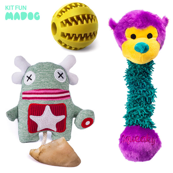 Kit Brinquedo Pet Madog Fun 1 Bolinha E 2 Pelúcias (sortido) | Leroy Merlin
