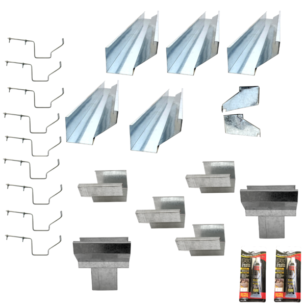 Kit Calha Telhado Beiral 10m Galvanizada Suporte Prolongado Bocal ...