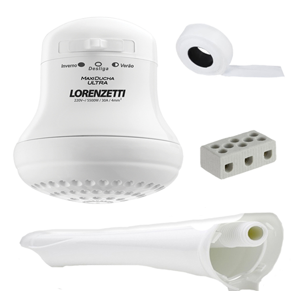 Kit Chuveiro Lorenzetti Maxi Ducha Ultra + Cano - 220v - 5500w | Leroy ...