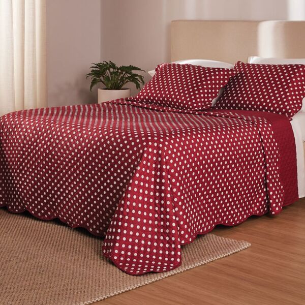 Kit Cobre Leito Dupla Face Poá Solteiro Lepper Vermelho Un | Leroy Merlin