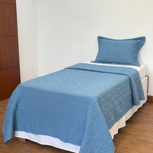 Kit Cobreleito Solteiro Lepper 2 Pçs Traços De Sossego Azul | Leroy Merlin