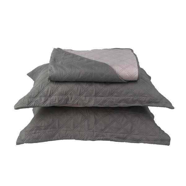 Kit Colcha King Cinza Dupla Face - A\casa | Leroy Merlin