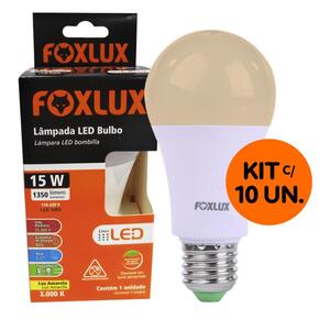 Kit Com 10 Lâmpadas Led Bulbo 15w 3000k Luz Amarela Bivolt – Foxlux ...