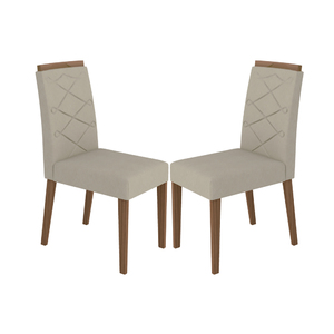 Kit Com 2 Cadeiras Para Mesa De Jantar Caroline Imbuia Marrom Claro Wd25 New Ceval | Leroy Merlin