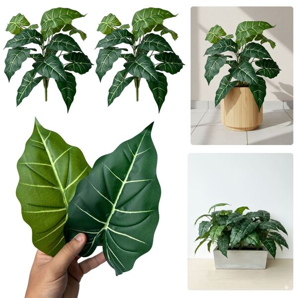 Kit Com 2 Mini Filodendros Artificiais Folhagens Realistas 55cm Para ...
