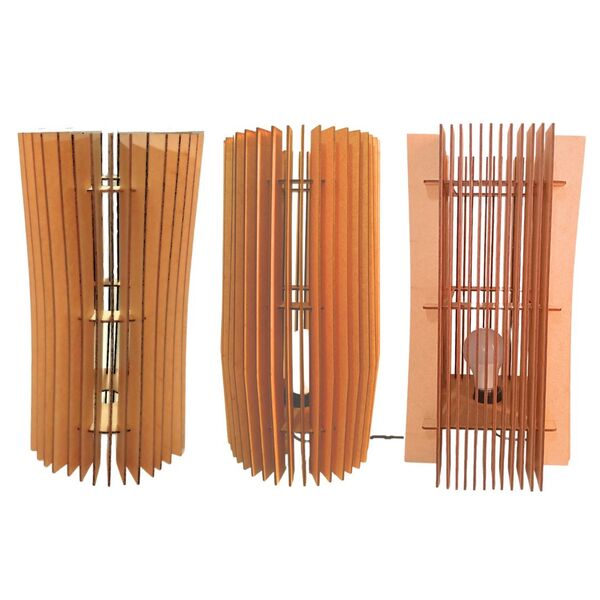 Kit Com 3 Abajures De Mesa - Marrom 40x20cm | Leroy Merlin