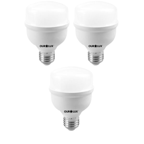 Kit Com 3 Lampadas Led Alta Potencia 20W E27 6500K Bivolt Branco Frio ...