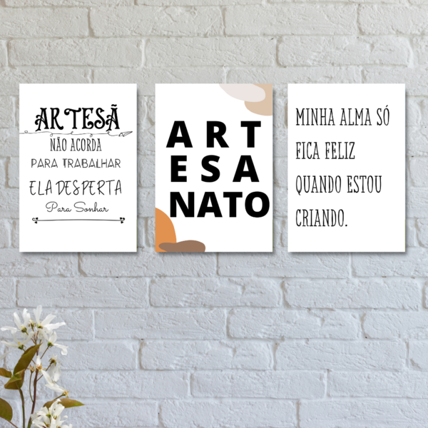 Kit Com 3 Placas Decorativas Artesanato | Leroy Merlin