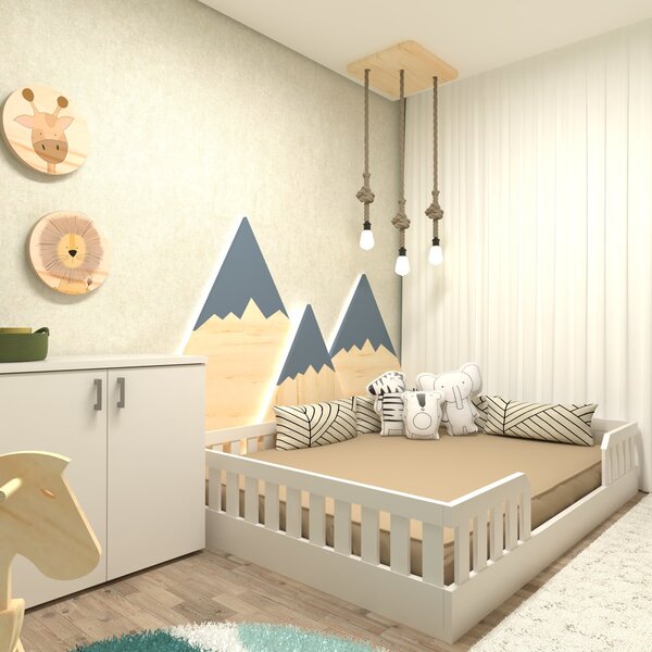 Kit Cori Com Cama Casal E Armário Baixo Montessoriano Branco Branco ...