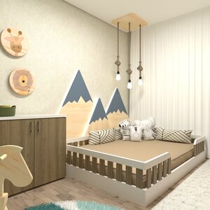 Kit Cori Com Cama Casal E Armário Baixo Montessoriano Branco/carvalho ...