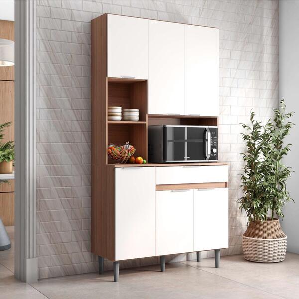 Kit Cozinha 6 Portas 1 Gaveta Kempsey Carvalho Off-white | Leroy Merlin