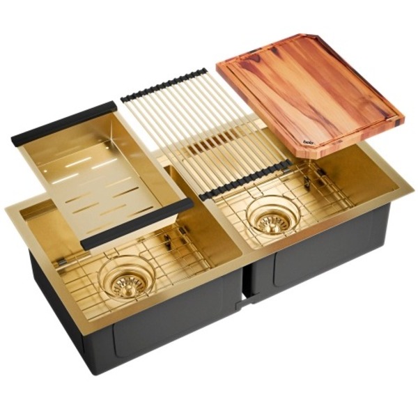 Kit Cuba Workstation Inox Com Acessórios (kobe Dourada Fosca) | Leroy ...