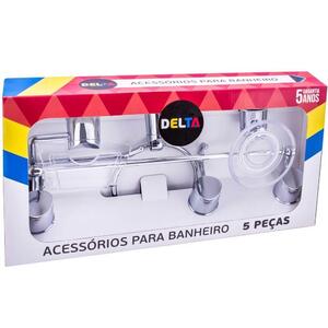 Kit De Acessórios Para Banheiro Delta Com 5 Peças Cromado | Leroy Merlin