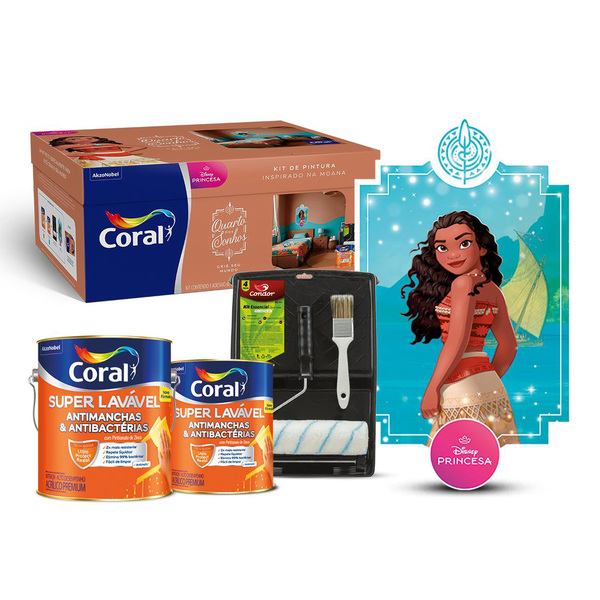 Kit De Pintura Princesa da Disney Moana 4,4L Coral | Leroy Merlin