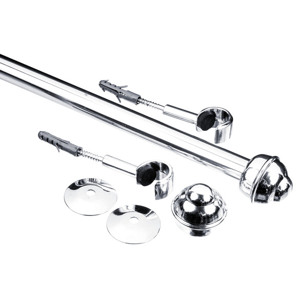 Kit de Varão Alumínio Elegance 1,50m Cromado 19mm | Leroy Merlin