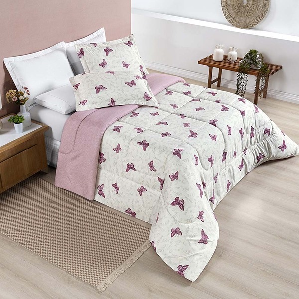 Kit Edredom Cobertor Celi Super King Dupla Face Micropercal Estampado ...