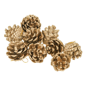 Kit Enfeite para Árvore de Natal Pinha Dourado 24 Peças 6x6x6cm Cromus ...