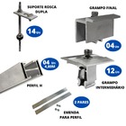 Kit Estrutura Suporte Fixador 9,60m Para 07 Placas Solar Alumínio Inox ...