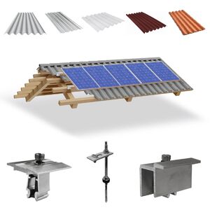 Kit Estrutura Suporte Fixador Para 05 Placas Solar Alumínio E Inox ...