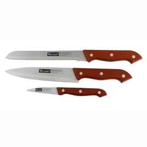 Kit Facas Western Inox Com Cabo Marrom 3 Peças | Leroy Merlin