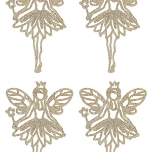 Kit Fada Gliter Champanhe 14cm Enfeite Natalino Fadinha 4 Peças ...