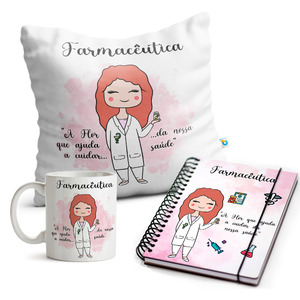 Kit Farmacêutica Feminino Caneca Almofada E Agenda Cabelo:ruivo | Leroy ...