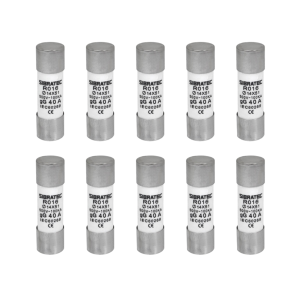 Kit Fusível Cartucho Retardado 14x51mm | 500v 100ka | Gg Ro16 40a 10 ...