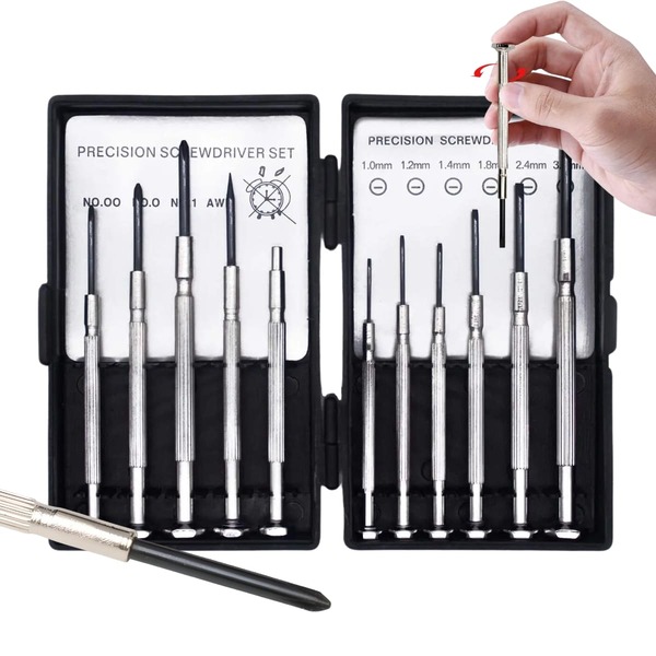 Kit Jogo De Chave Precisão Reparo Relógio Relojoeiro Celular 11 Pçs ...