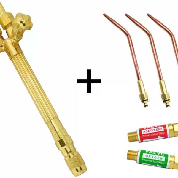 Kit Maçarico De Solda Manual Modelo 200 Com 3 Extensões Acetileno + Par ...