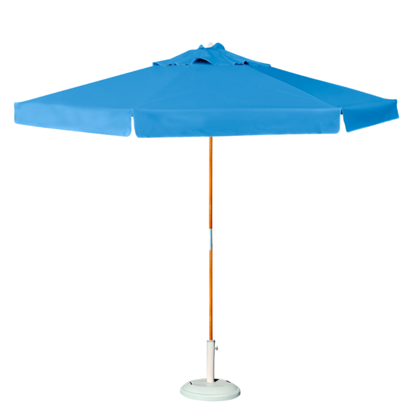 Kit Ombrelone 240 Redondo Com Abas + Base De Concreto - Azul Celeste ...