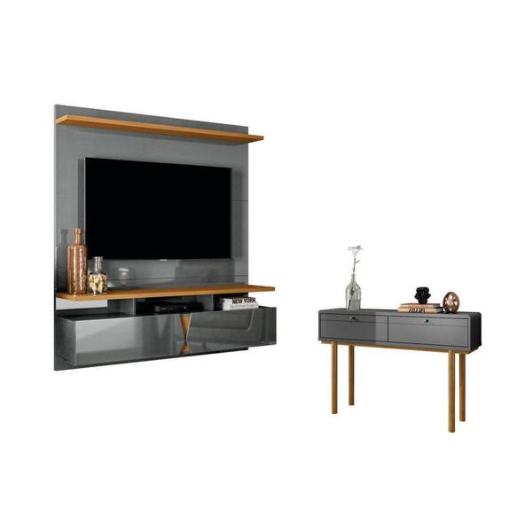 Kit Painel E Aparador Milani Cinza Perolizado Tauari | Leroy Merlin