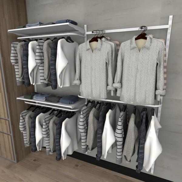 Kit Para Closet Com 15 Peças Regulável 200x200 Cm Tonalidade Branco ...