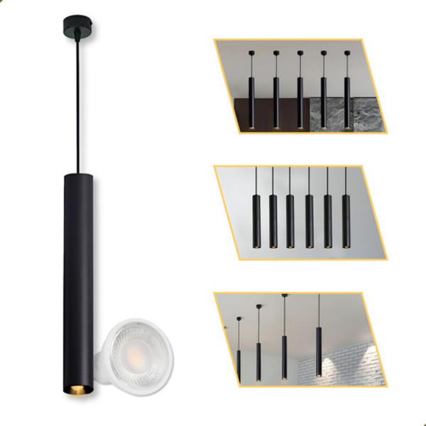 Kit Pendente Tubo Cilíndrico 30cm Completo + Lâmpada Gu10 | Leroy Merlin
