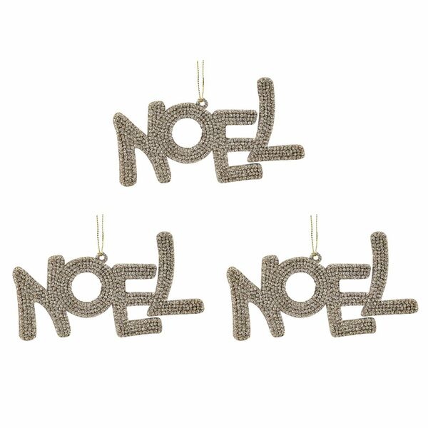 Kit Placa Letras Noel Gliter Champagne 13x7cm 3 Peças - Magizi | Leroy ...
