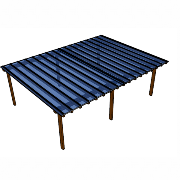 Kit Policarbonato Azul 4mm 8,00m X 6,00m - Perfis Naturais | Leroy Merlin