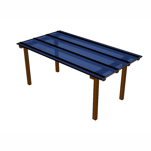 Kit Policarbonato Azul 6mm 2,00m X 6,00m - Perfis Naturais | Leroy Merlin