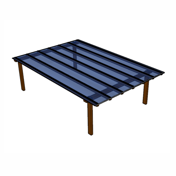 Kit Policarbonato Azul 6mm 4,00m X 6,00m - Perfis Naturais | Leroy Merlin