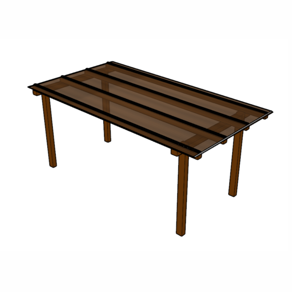 Kit Policarbonato Bronze 6mm 2,00m X 4,00m - Perfis Naturais | Leroy Merlin