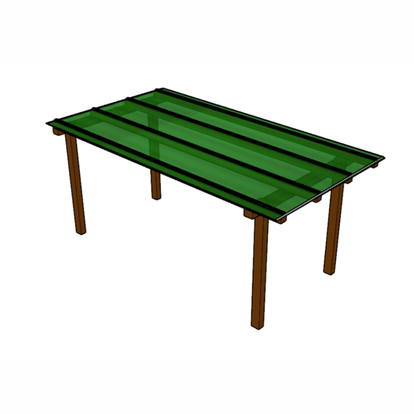 Kit Policarbonato Verde 6mm 2,00m X 6,00m - Perfis Naturais | Leroy Merlin