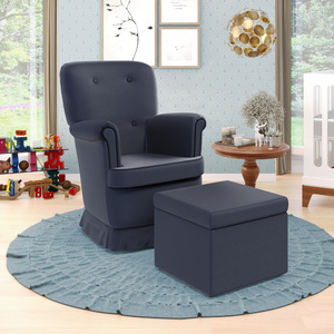 Kit Poltrona De Amamentação Pandora E Quasar A-019 Couro Azul Aradecor ...