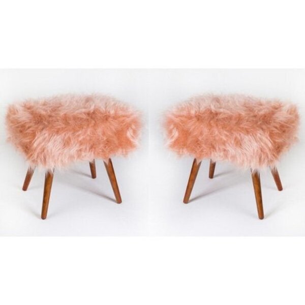 Kit Puff Puf Pufe Luxo Decorativo Retangular Pelucia Plush Rose ...