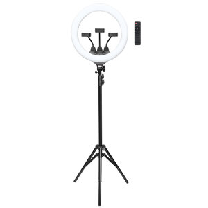 Kit Ring Light Led 46cm 18 Polegadas Com Tripe 2,1 Metros E Suporte Para 3 Celulares Ate 8 ...