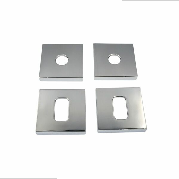 Kit Roseta Avulsa Fechadura Pado Externa Cromada Canto Reto Sm Rq2 Zm ...