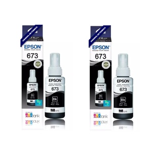 Kit Tintas Epson Original 673 T673 T673120 2 Pretos L800 L810 L1800 ...
