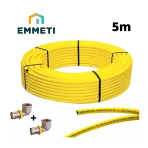 Kit Tubo Pex Multicamada 16mm Amarelo Emmeti + Conexões 5m | Leroy Merlin