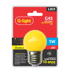Lâmpada G45 Led 1w 220v E27 Amarela | Leroy Merlin