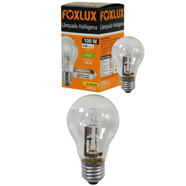 Lâmpada Halógena Clássica Foxlux 100w 127v Kit 2 Un | Leroy Merlin