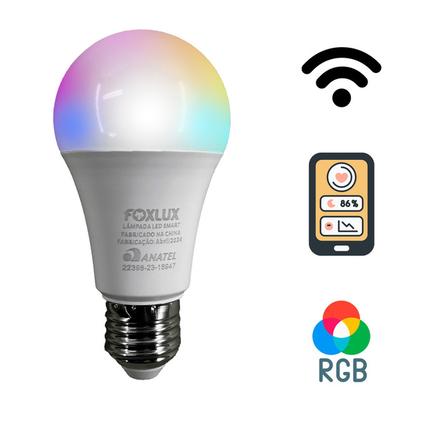 Lâmpada Inteligente Rgb 9w Wifi Smart Color Bivolt Foxlux | Leroy Merlin