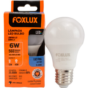 Lâmpada Led Bulbo 6w 6500k Bivolt Fx | Leroy Merlin